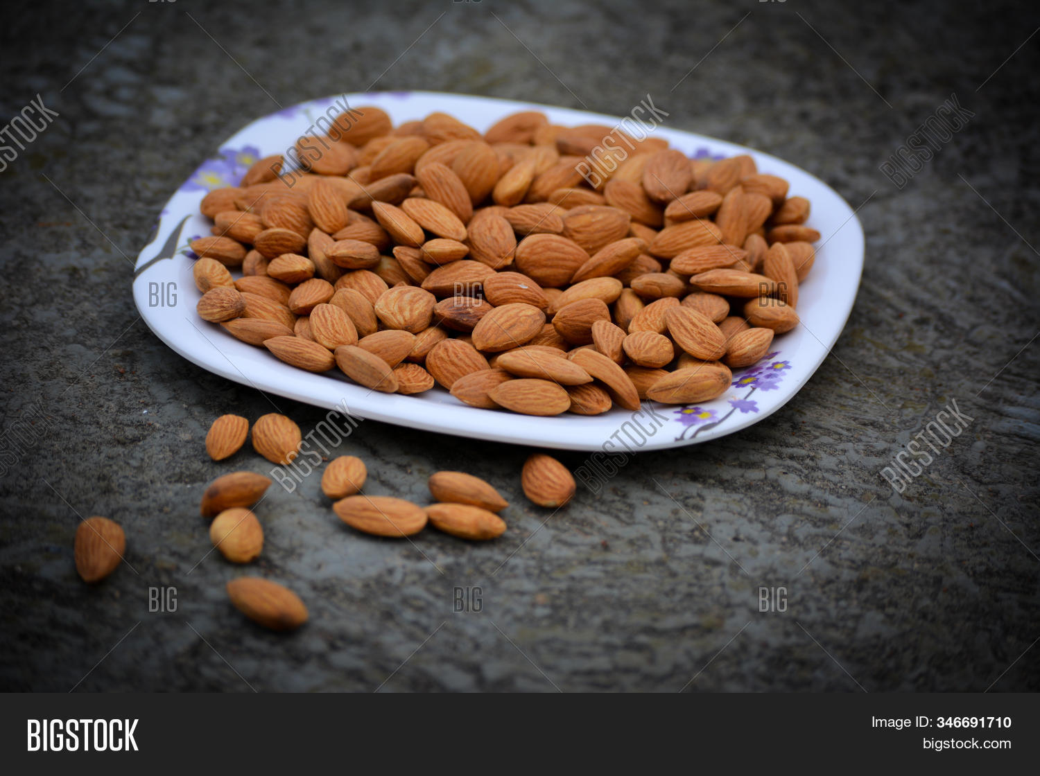 Almonds On Plate. Image & Photo (Free Trial) | Bigstock