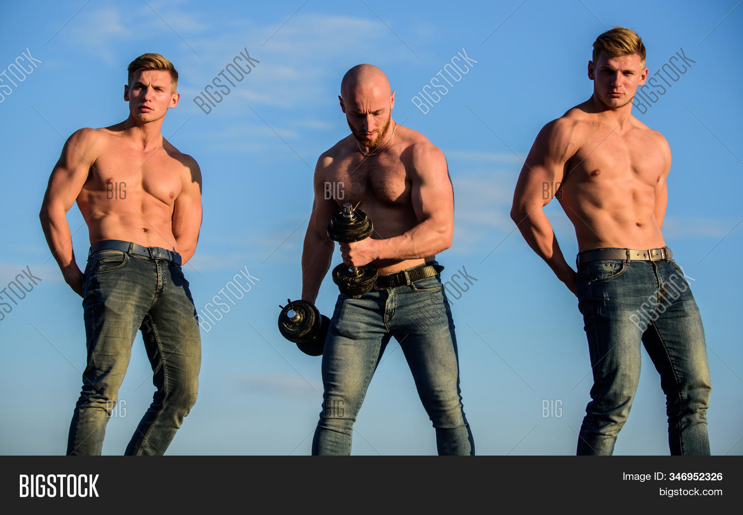 Strong Men Blue Sky Image & Photo (Free Trial) | Bigstock
