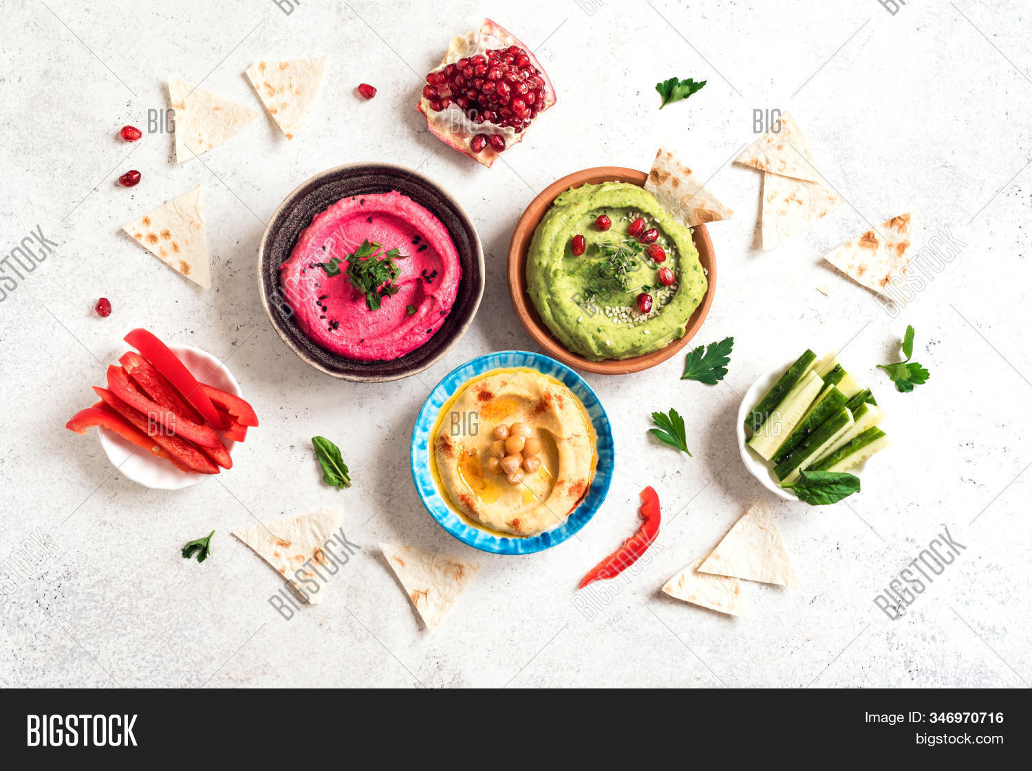 Colorful Hummus Bowls Image & Photo (Free Trial) | Bigstock