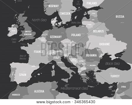 Europe Map - Grey Vector & Photo (Free Trial) | Bigstock
