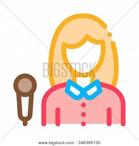 Reporter Woman Icon Vector & Photo (Free Trial) | Bigstock