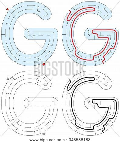 Easy Alphabet Maze Vector & Photo (Free Trial) | Bigstock
