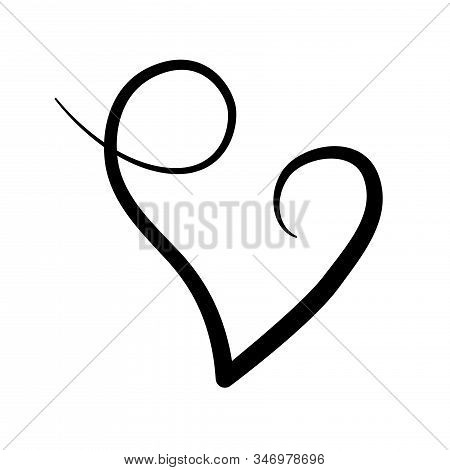Hand Drawn Heart Line Vector & Photo (Free Trial) | Bigstock