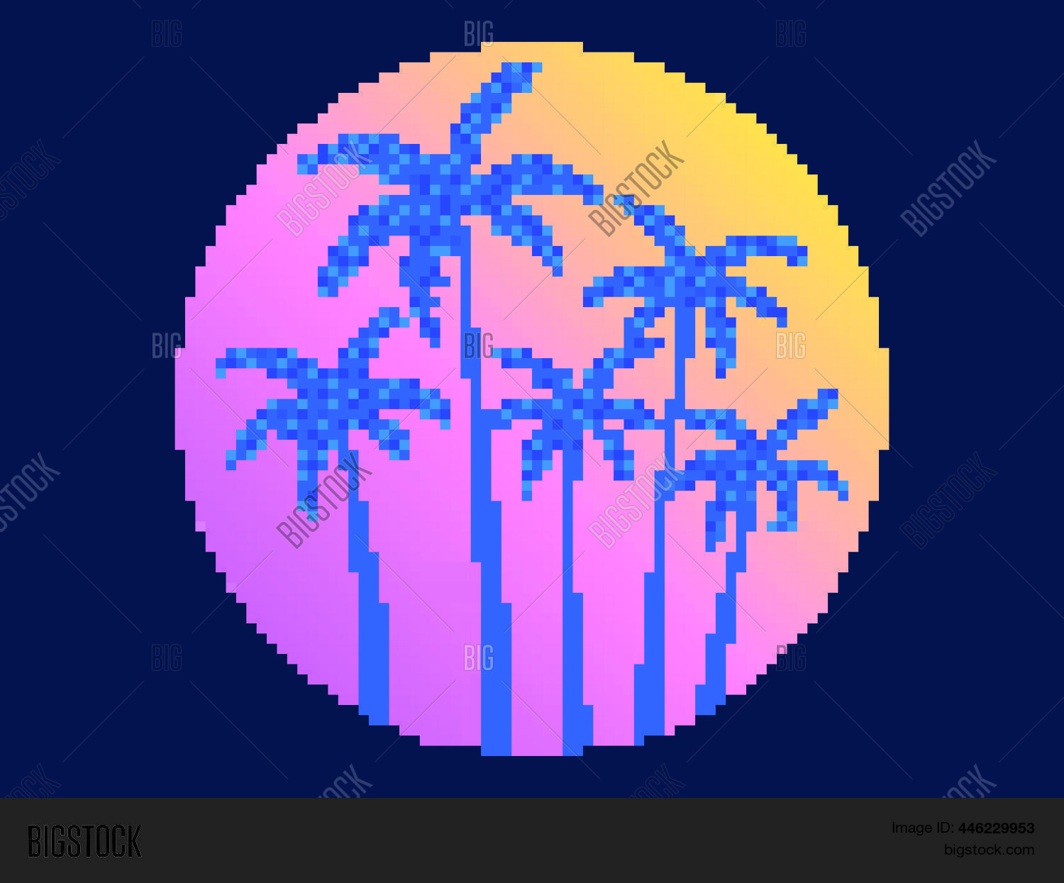 Pixel Art Palm Trees Vector & Photo (Free Trial) | Bigstock