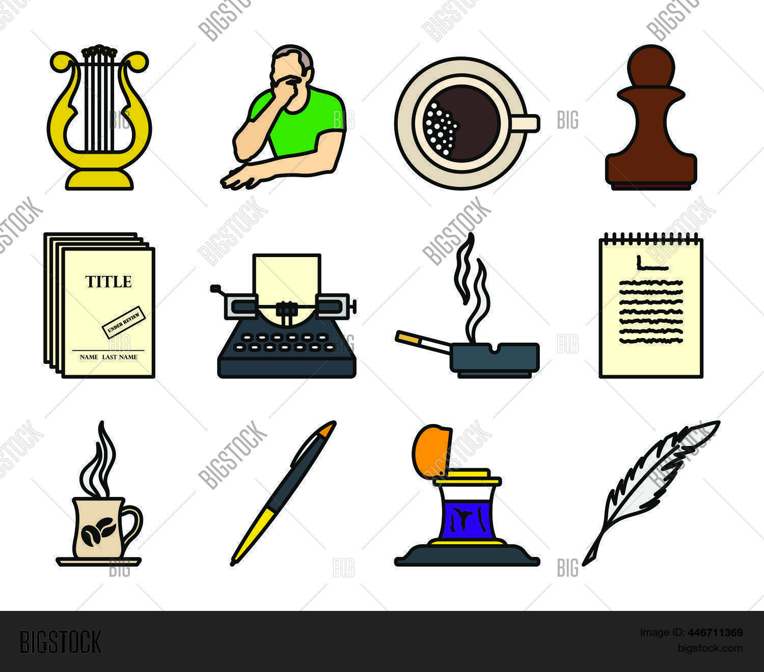Writer Icon Set. Vector & Photo (Free Trial) | Bigstock