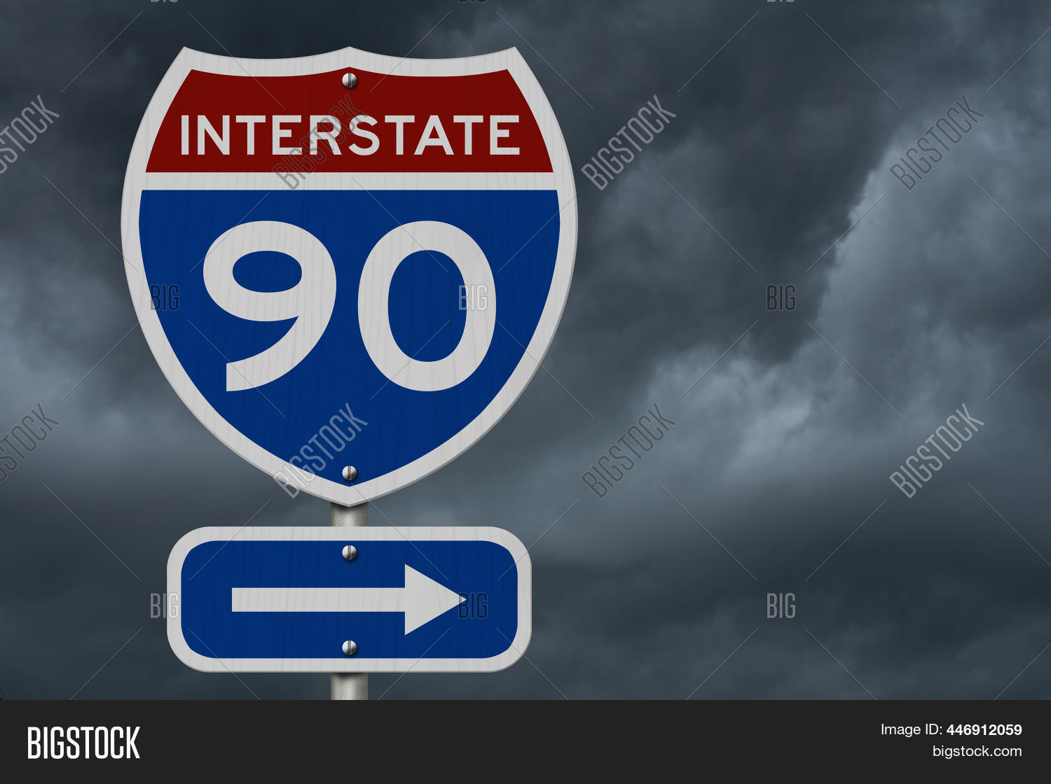 -90 Interstate Usa Red Image & Photo (Free Trial) | Bigstock