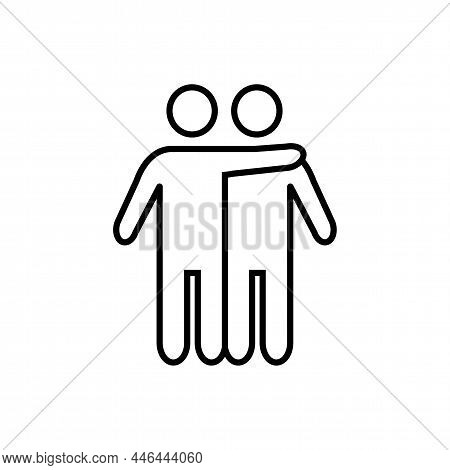 Friends Line Icon In Trendy Flat Style Isolated On White Background ...