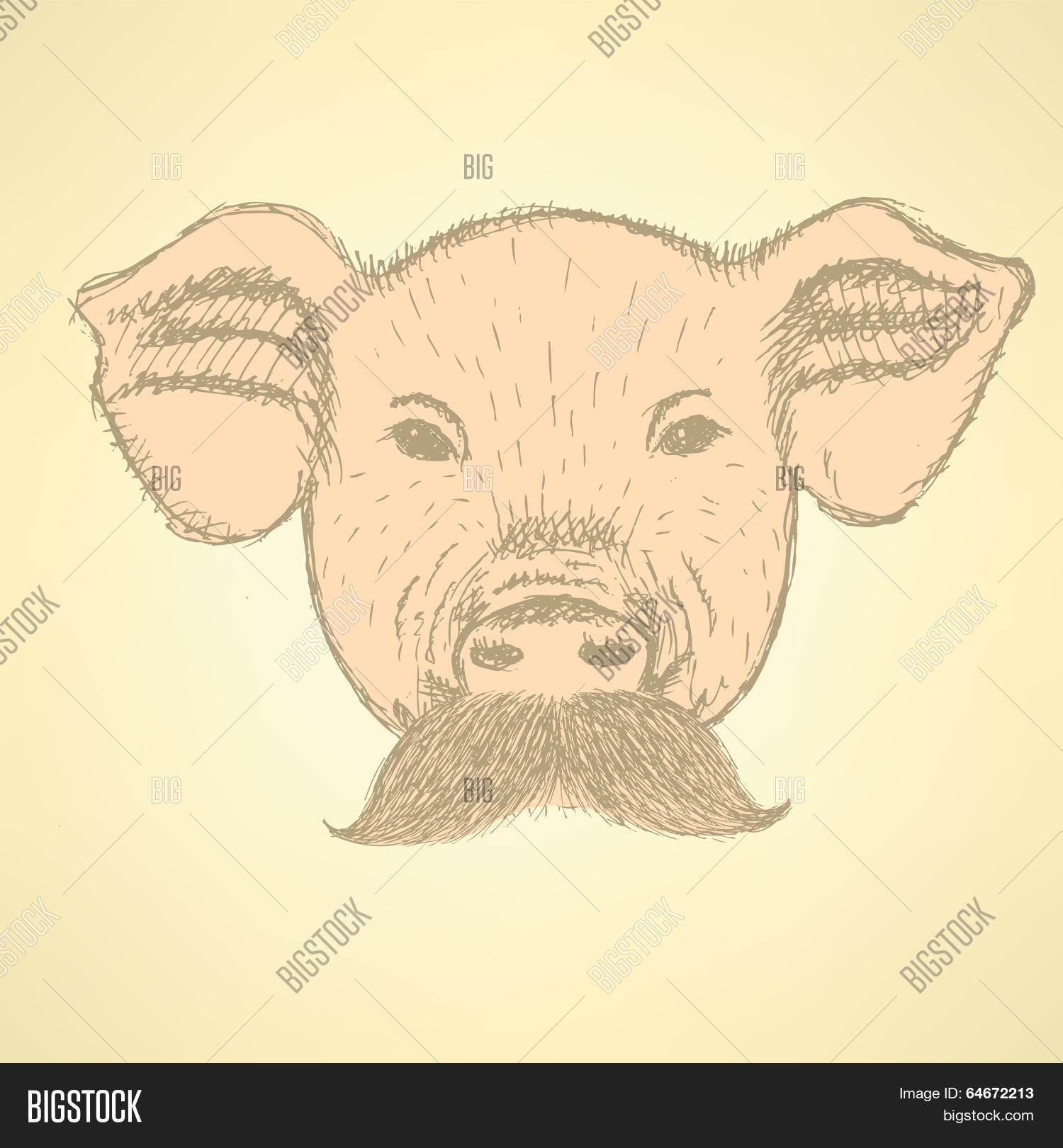 Sketch Pig Mustache, Vector & Photo (Free Trial) | Bigstock