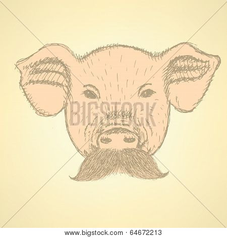 Sketch Pig Mustache, Vector & Photo (Free Trial) | Bigstock