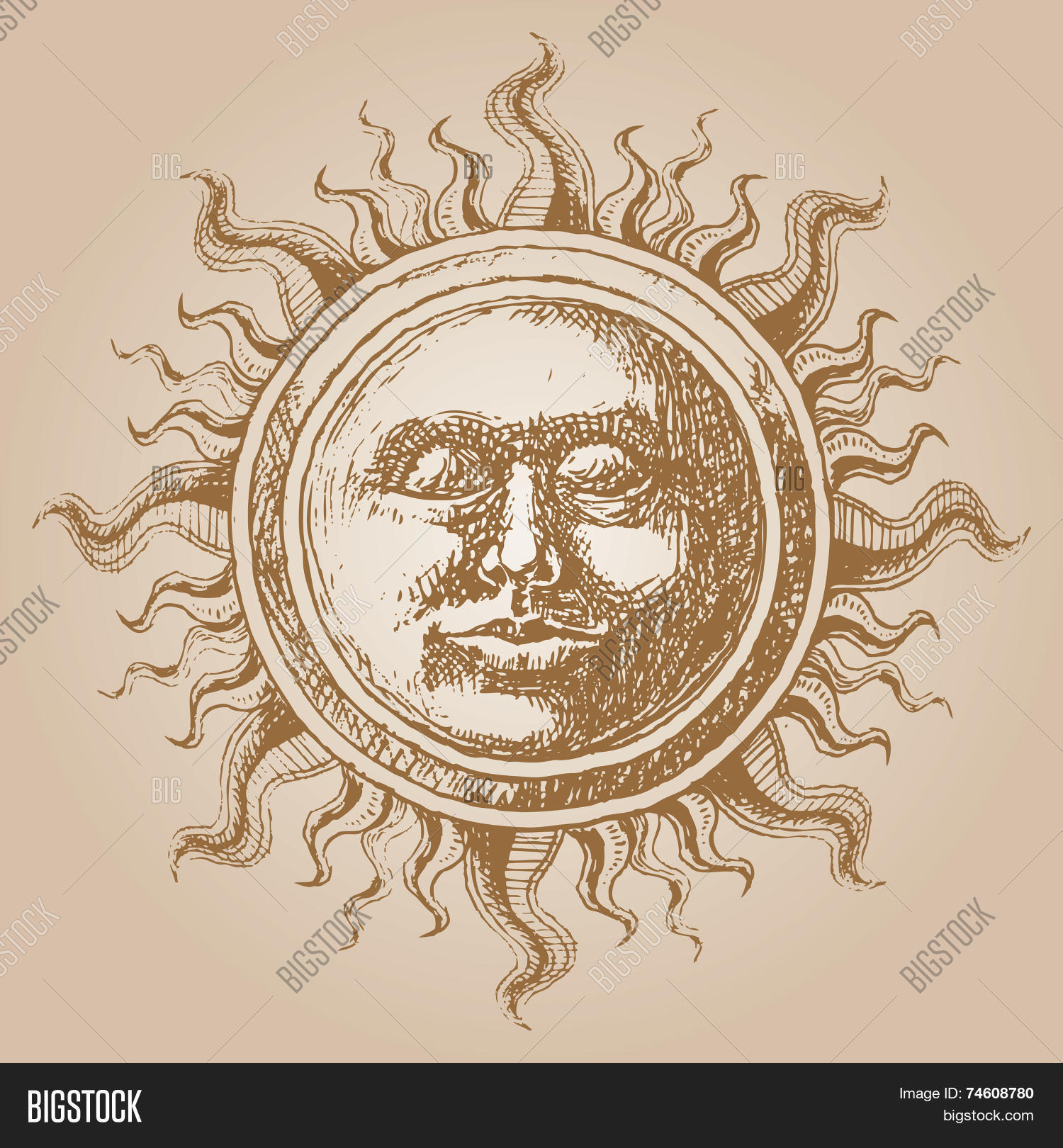 Old-fashioned Sun Vector & Photo (Free Trial) | Bigstock