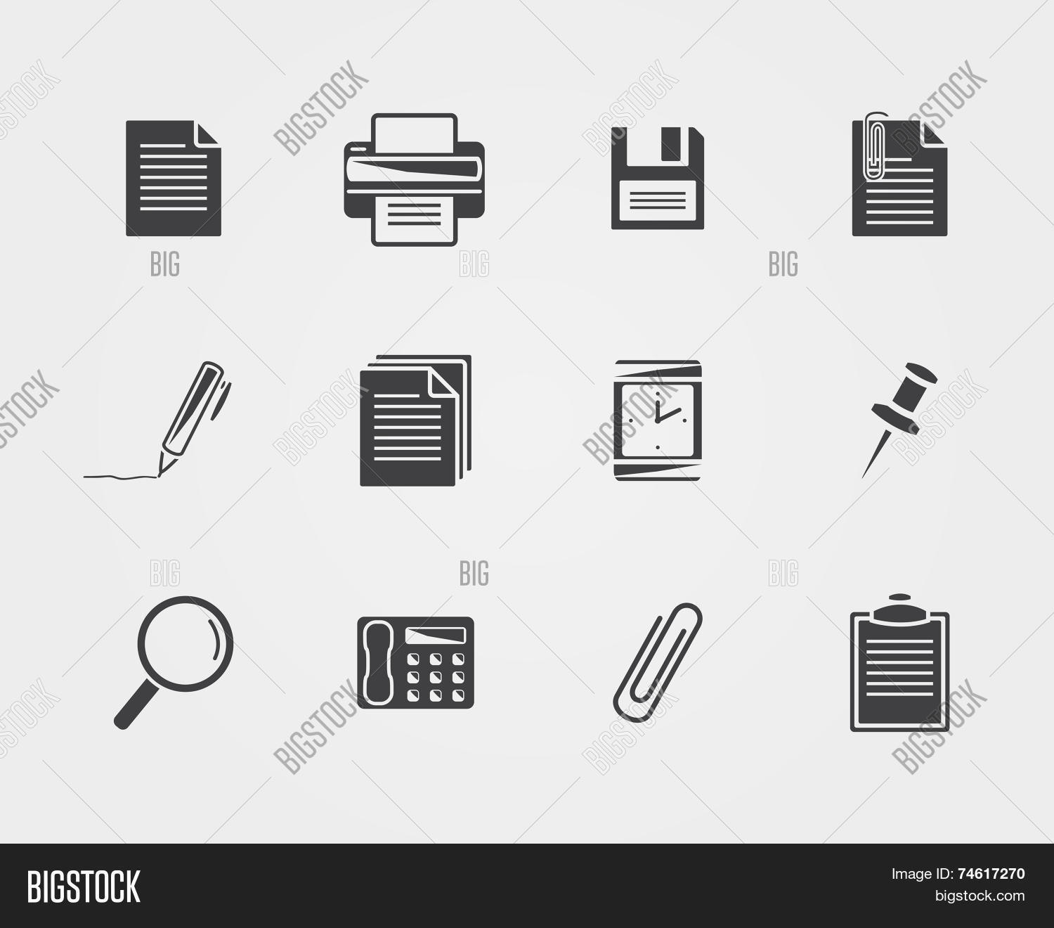 Office Icons.Black Vector & Photo (Free Trial) | Bigstock