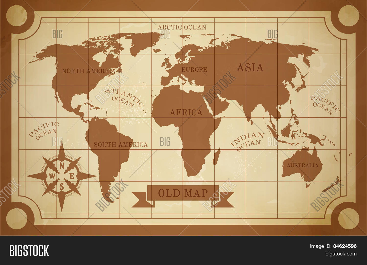 Old Map Illustration Vector & Photo (Free Trial) | Bigstock