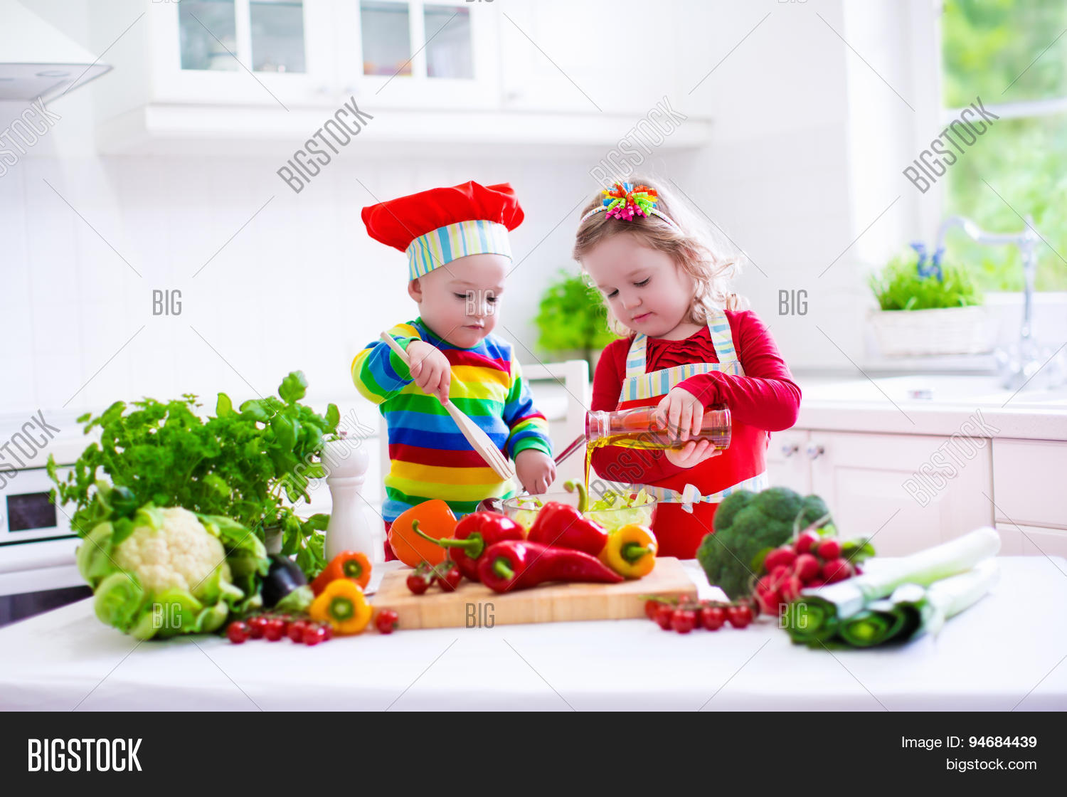 Kids Cooking Healthy Image & Photo (Free Trial) | Bigstock