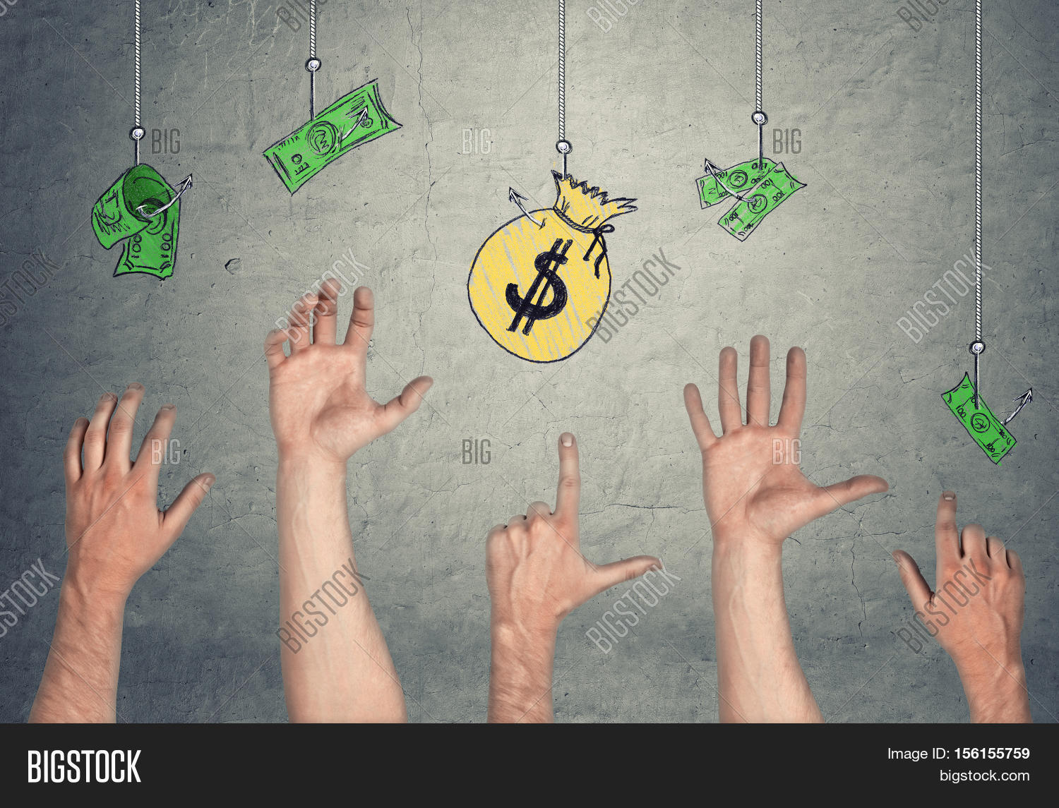 5 Hands Air Tryong Image & Photo (Free Trial) | Bigstock