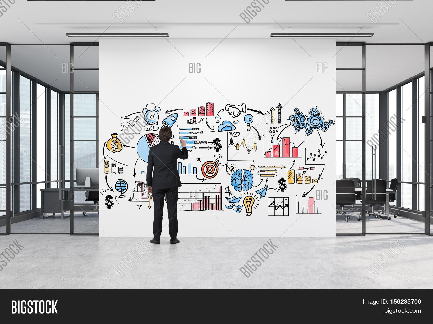 Rear View Man Drawing Image & Photo (Free Trial) | Bigstock