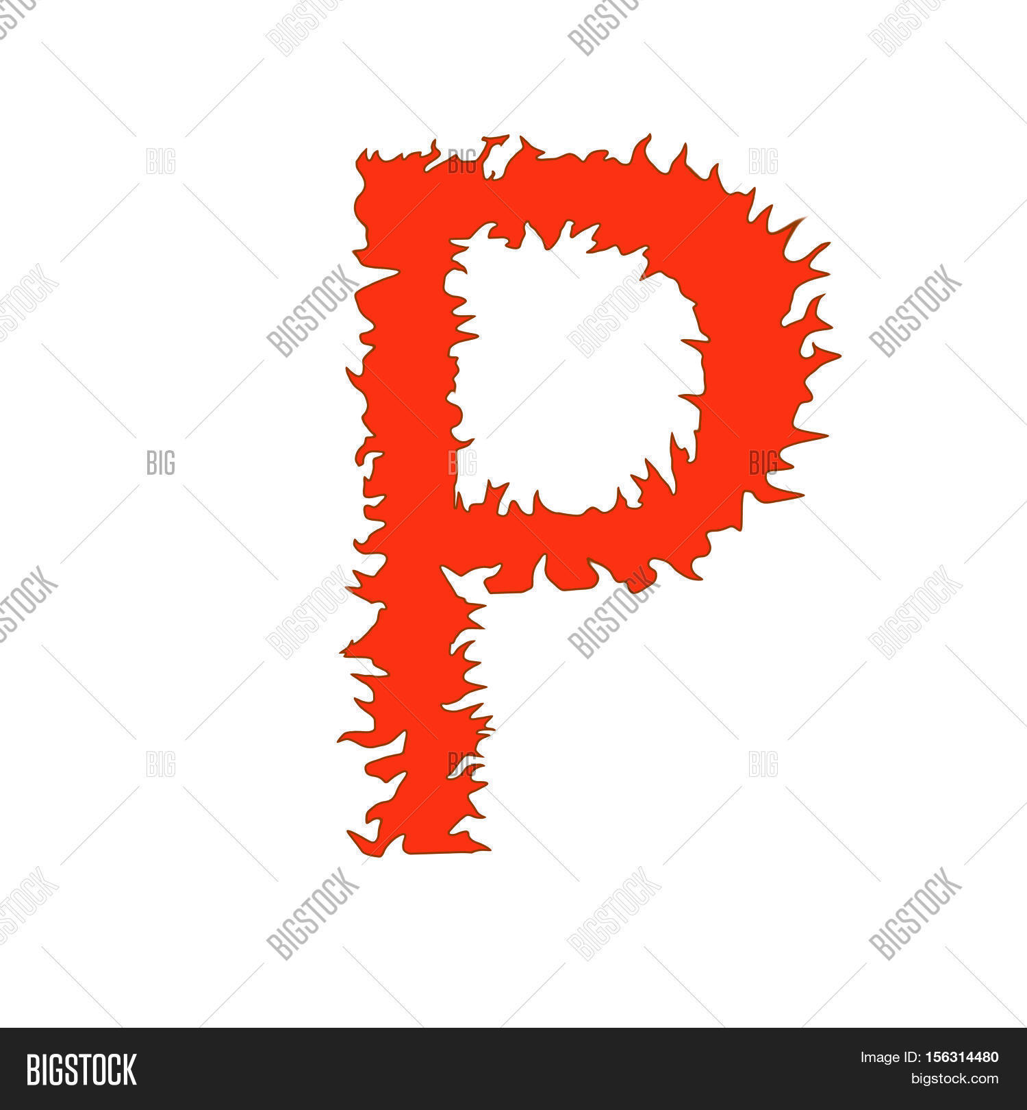 Fire Letter P Isolated Image & Photo (Free Trial) | Bigstock