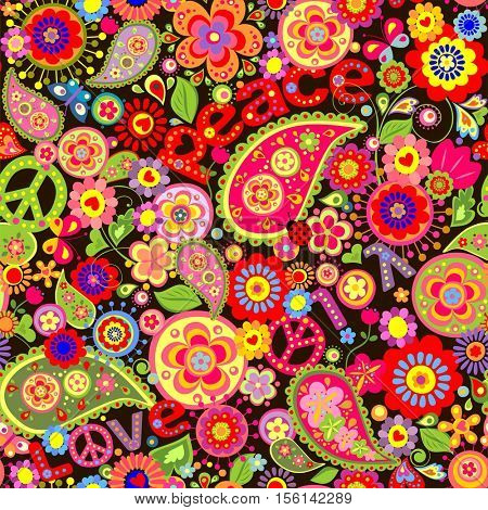 Hippie Flowers Images, Illustrations, Vectors - Hippie Flowers Stock ...
