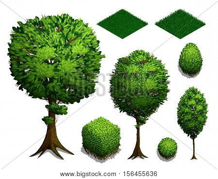 Set Isometric Trees. Vector & Photo (Free Trial) | Bigstock
