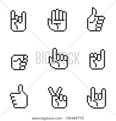 Gestures Hands. Pixel Vector & Photo (Free Trial) | Bigstock