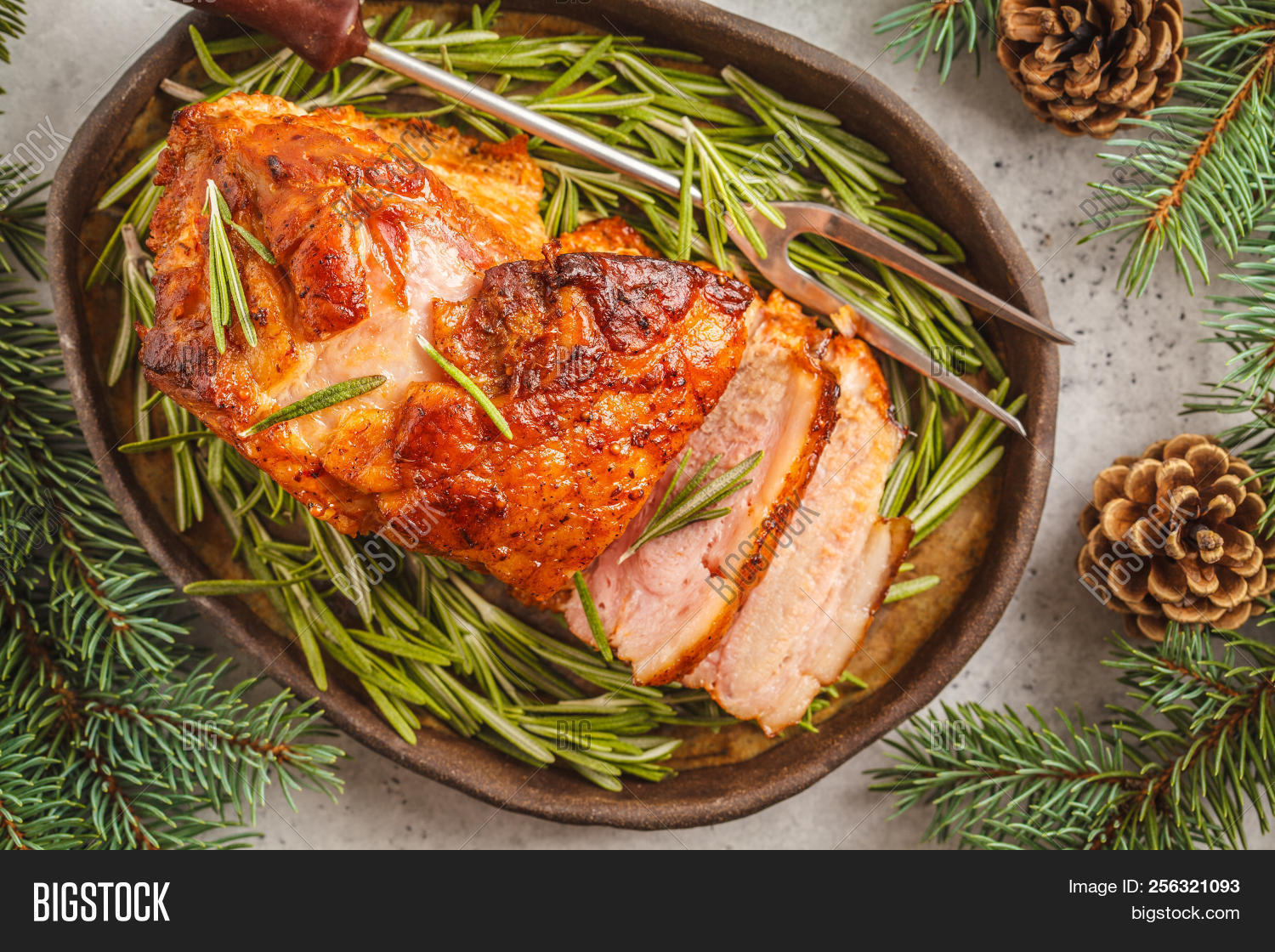 Baked Christmas Pork ( Image & Photo (Free Trial) | Bigstock