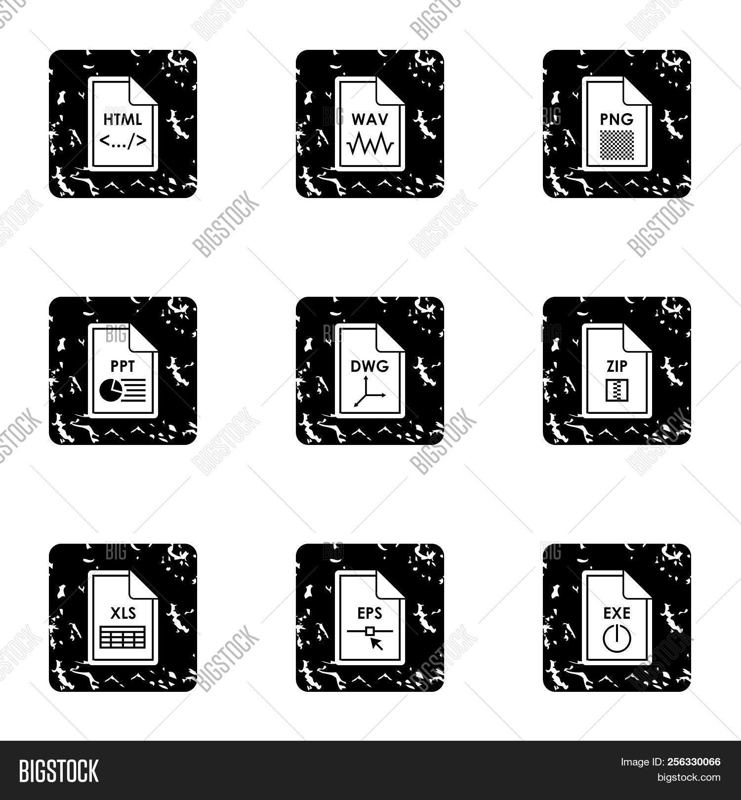 Types Files Icons Set Image & Photo (Free Trial) | Bigstock