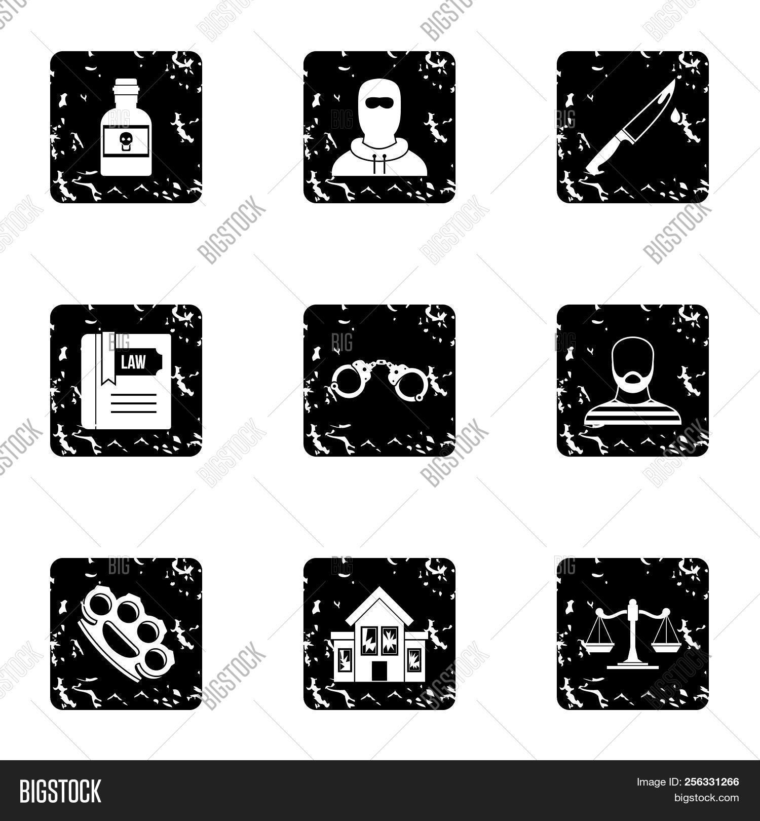 Lawlessness Icons Set Image & Photo (Free Trial) | Bigstock