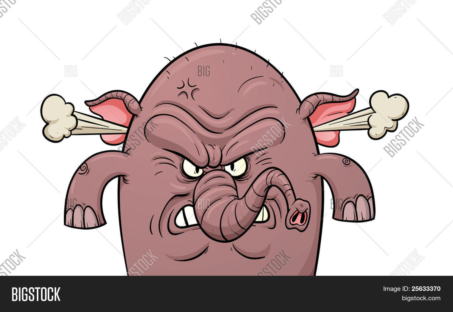 Very Angry Elephant. Vector & Photo (Free Trial) | Bigstock