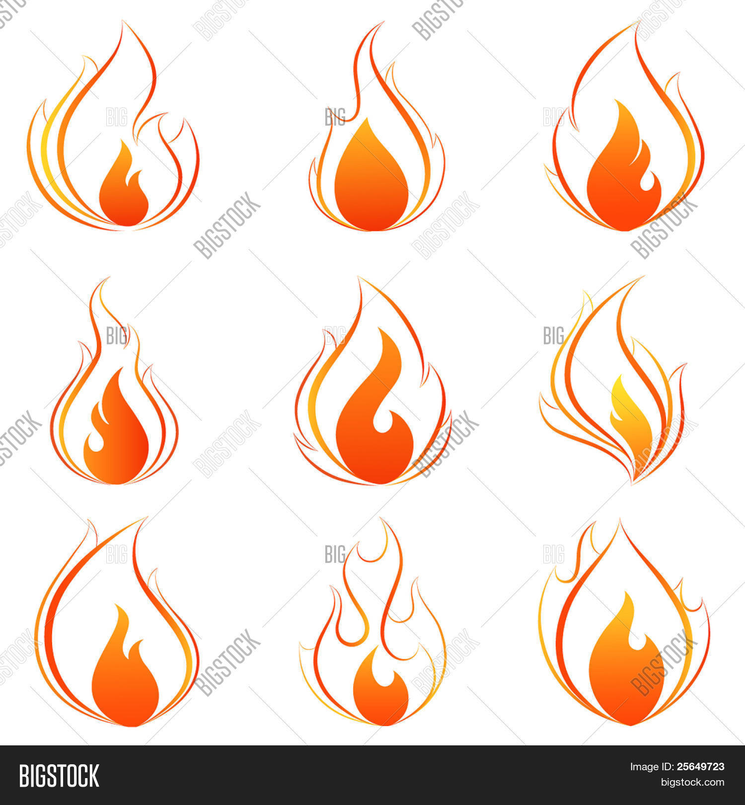Fire Flames. Collage Vector & Photo (Free Trial) | Bigstock