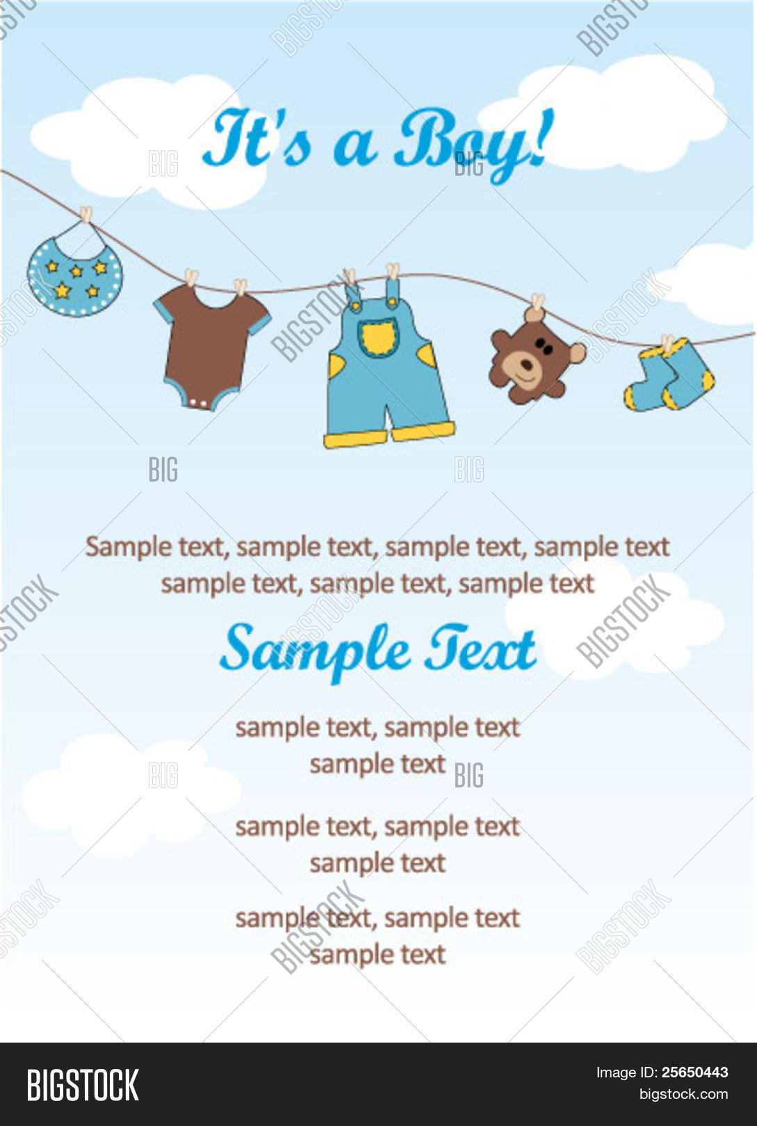 Baby Boy Invitation Vector & Photo (Free Trial) | Bigstock