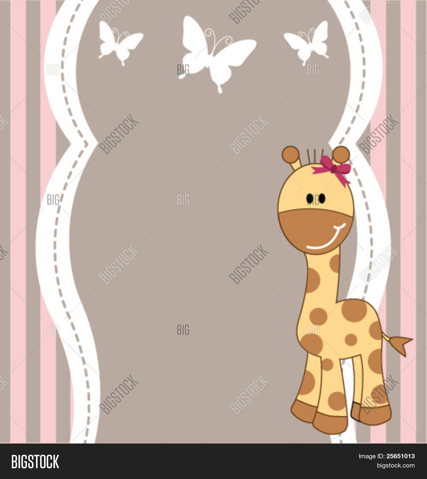 Cute Giraffe Card Vector & Photo (Free Trial) | Bigstock