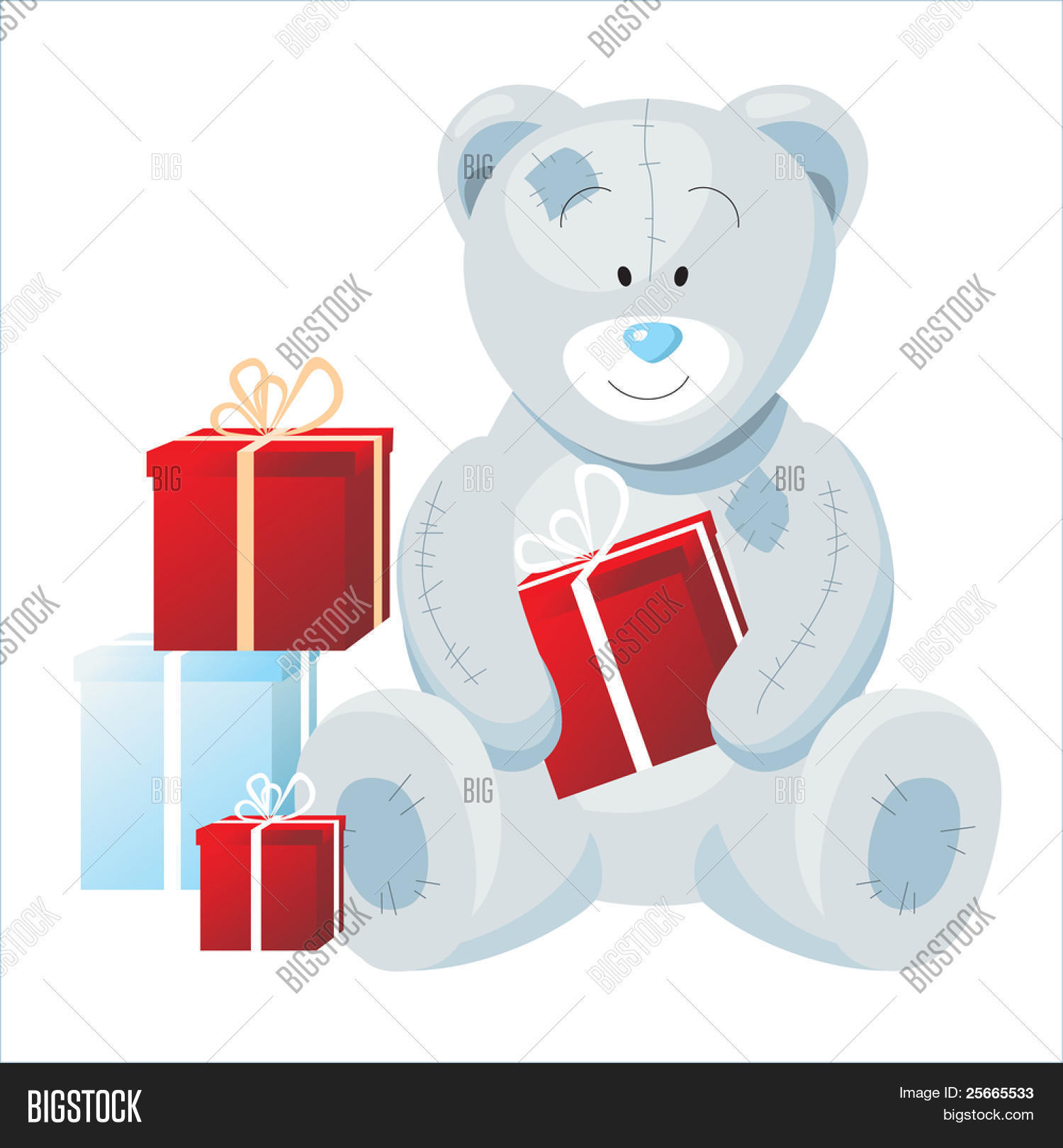 Teddy Bear Present Vector & Photo (Free Trial) | Bigstock