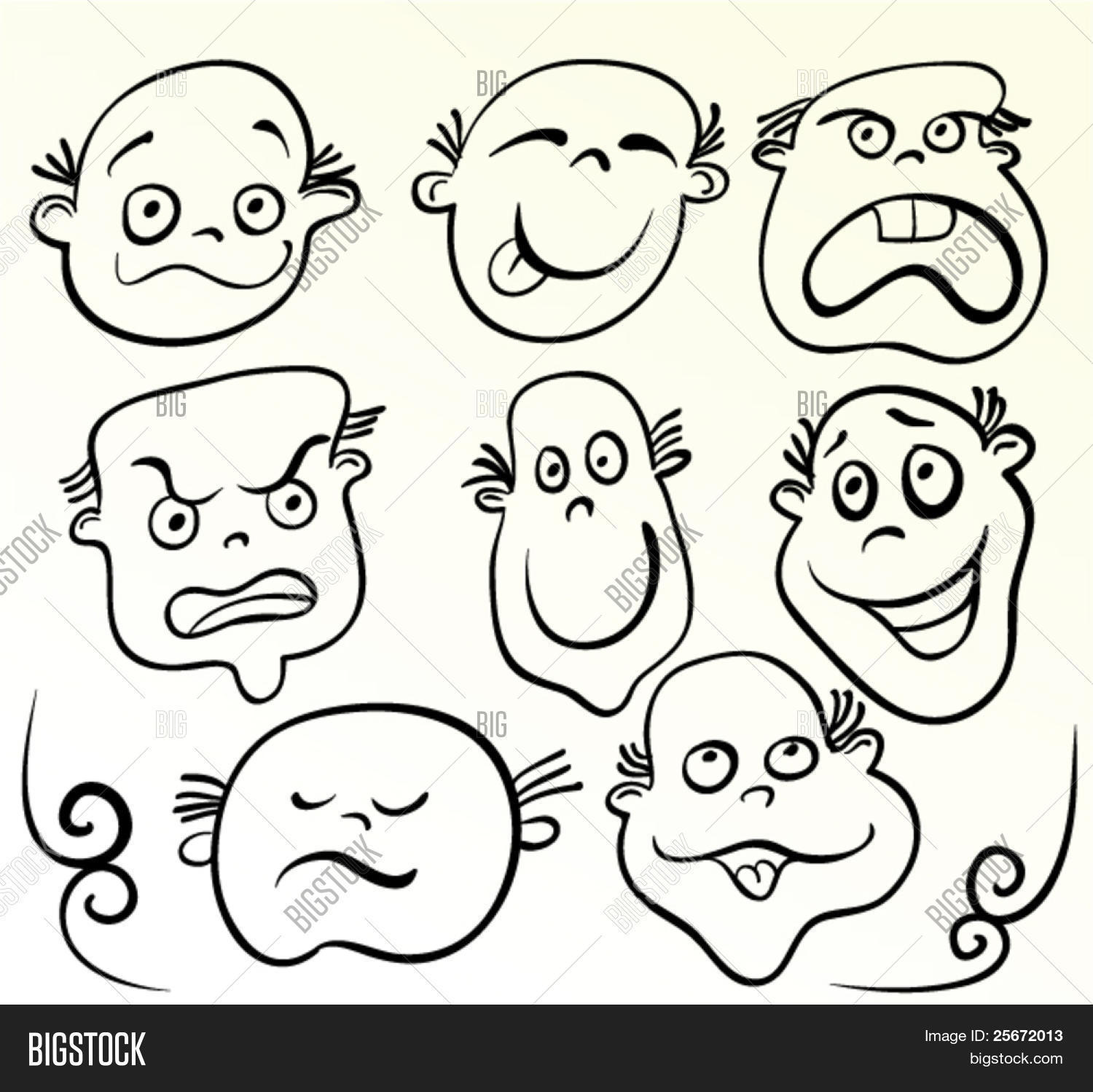 Cartoon Face Vector. Vector & Photo (Free Trial) | Bigstock
