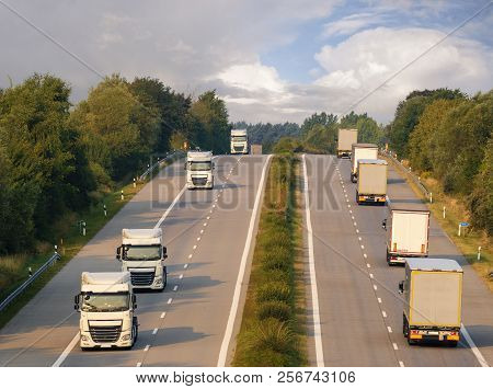 Trucks On German Image & Photo (Free Trial) | Bigstock