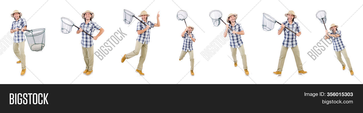 Funny Guy Catching Net Image & Photo (Free Trial) | Bigstock