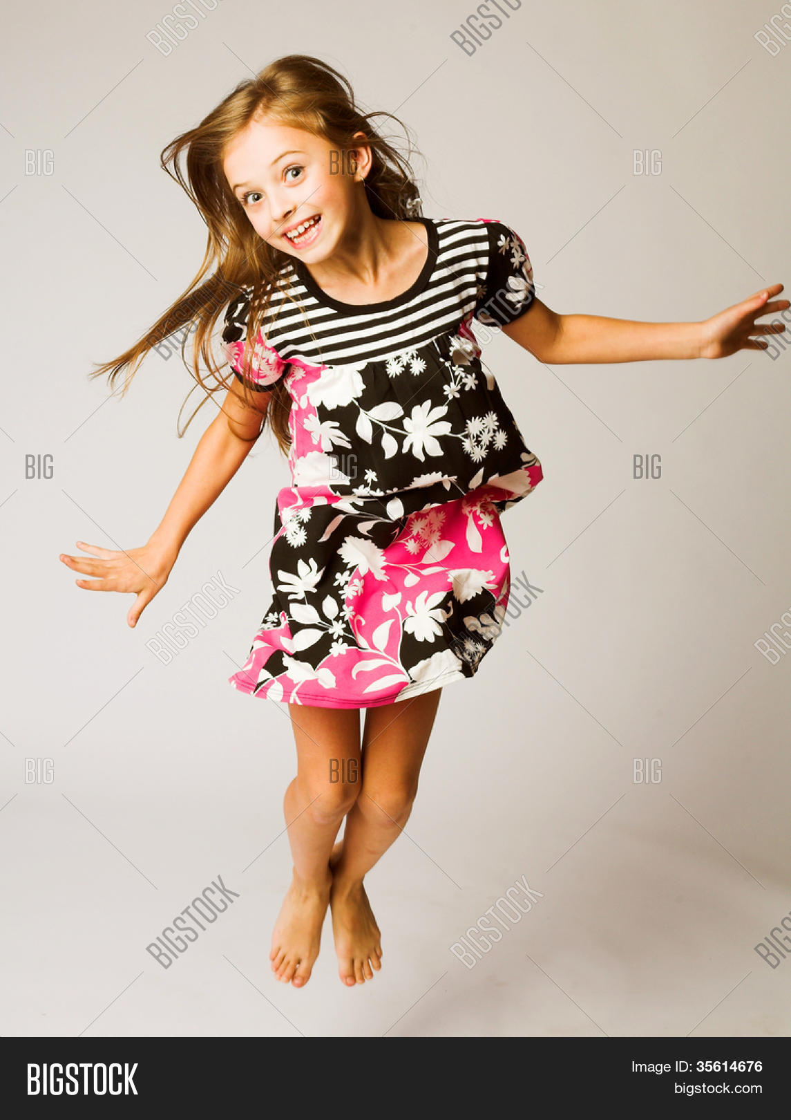 Little Girl Jumping Image & Photo (Free Trial) | Bigstock