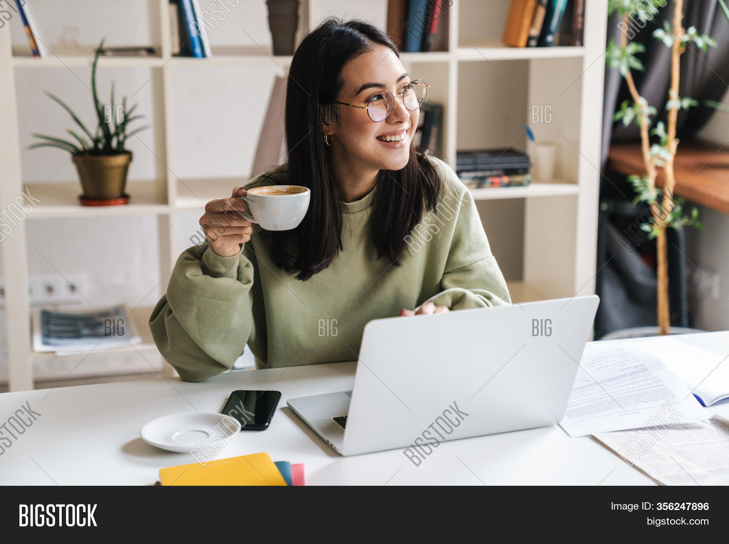 College Students Studying Coffee