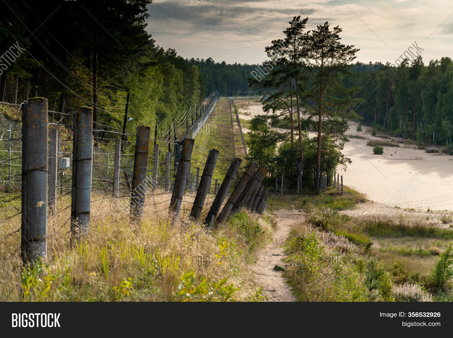 Fences Rows Barbed Image & Photo (Free Trial) | Bigstock