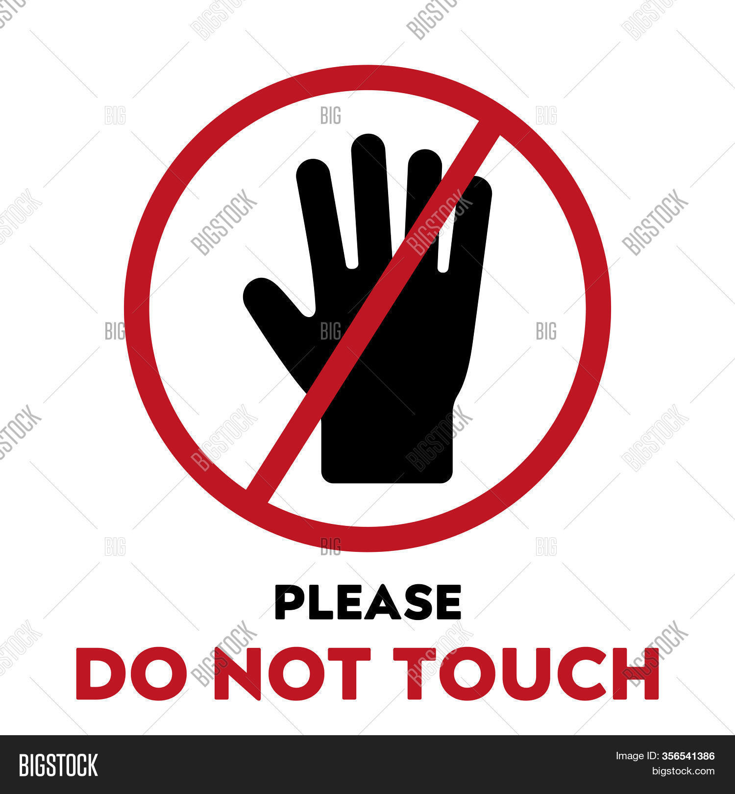 Do Not Touch Symbol Hand