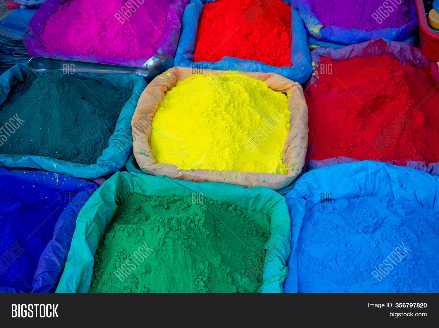 Bags Abir Gulal Powder Image & Photo (Free Trial) | Bigstock