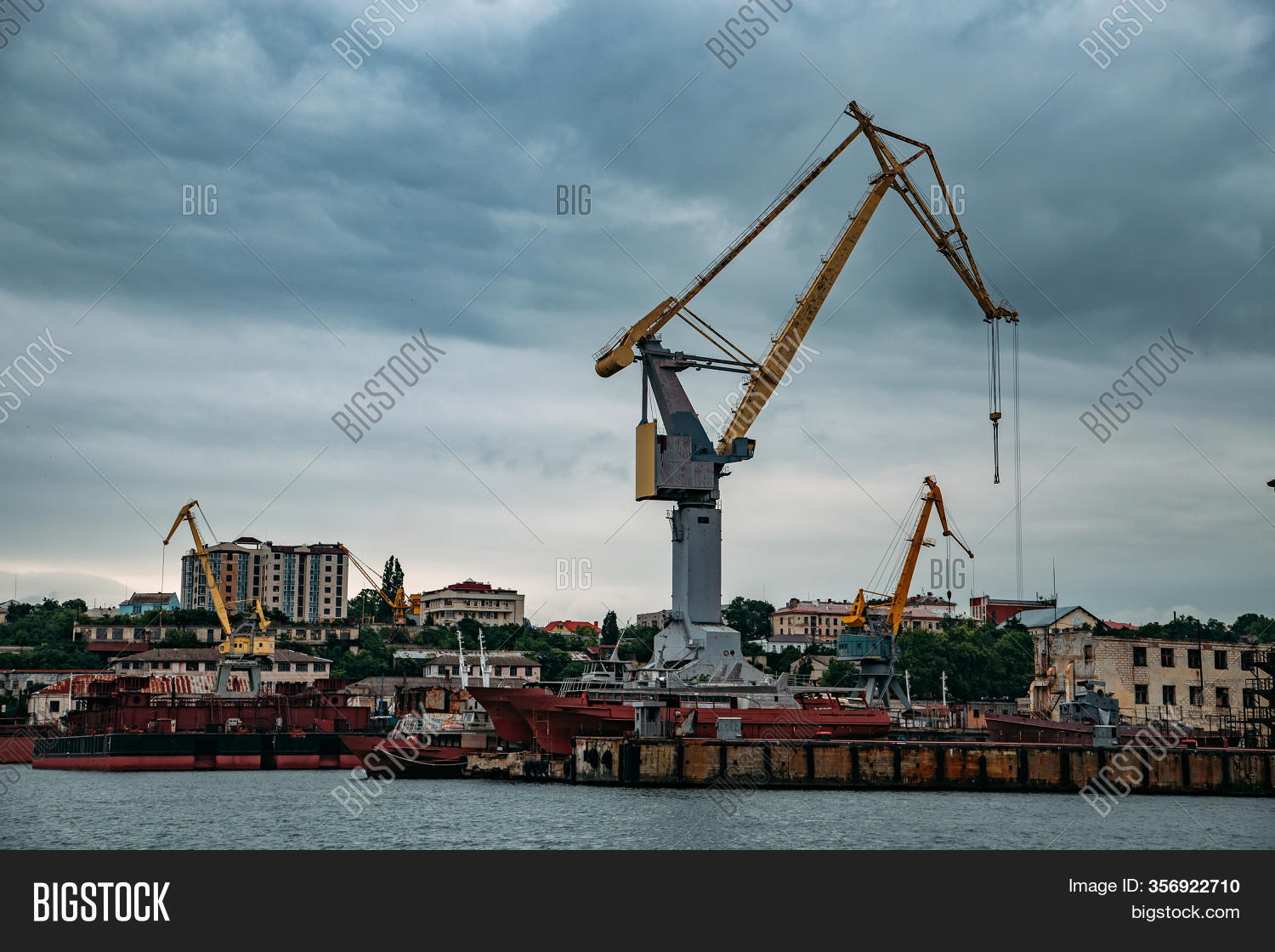 Sea Port Cargo Cranes Image & Photo (Free Trial) | Bigstock