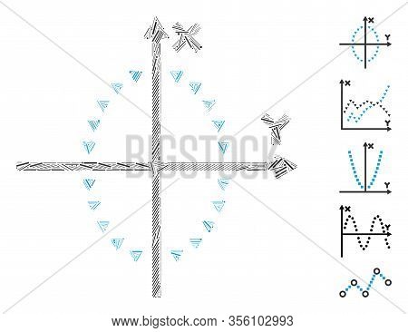 Line Mosaic Based On Dotted Ellipse Plot Icon. Mosaic Vector Dotted ...