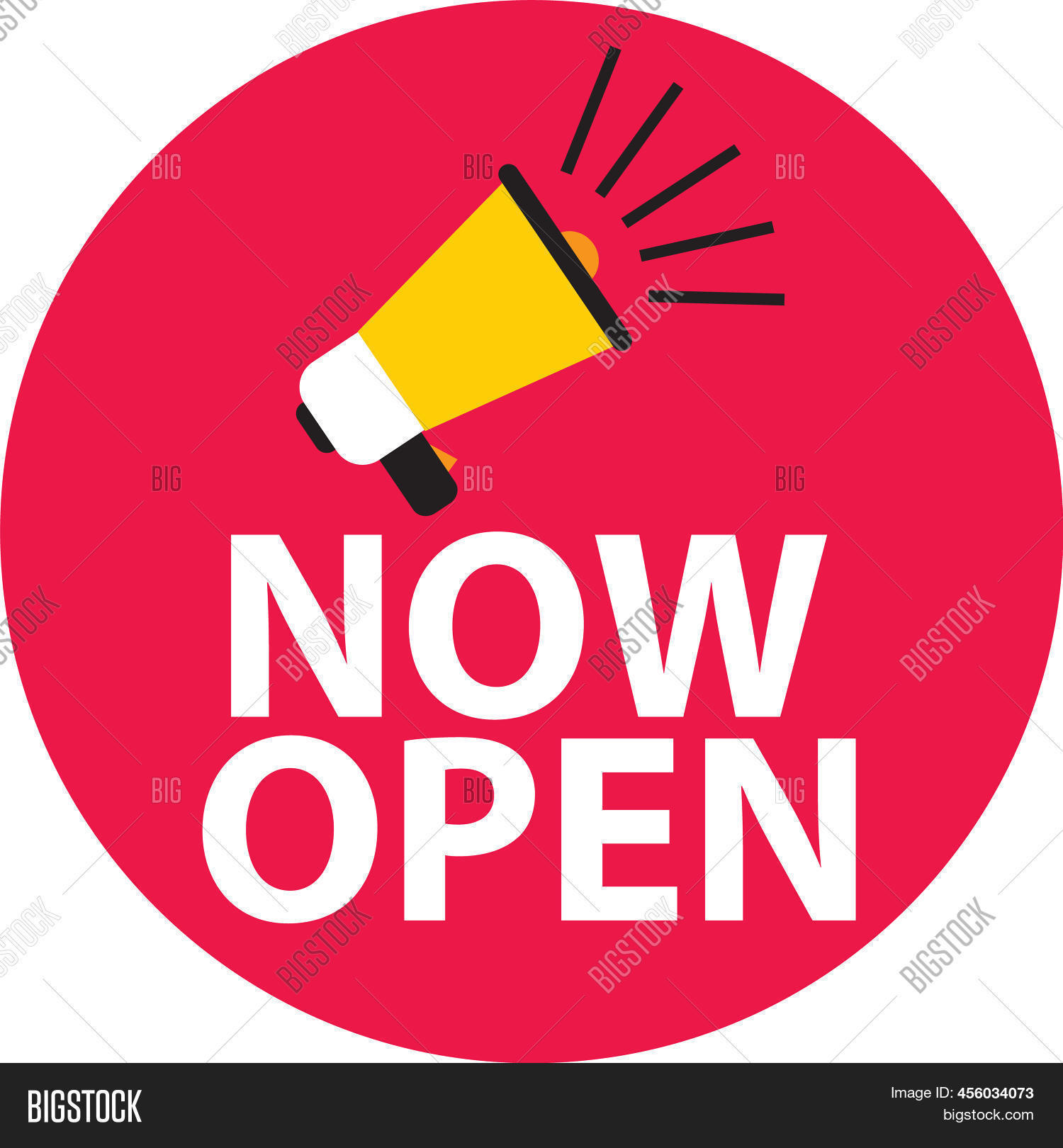 Now Open Label On Image & Photo (Free Trial) | Bigstock