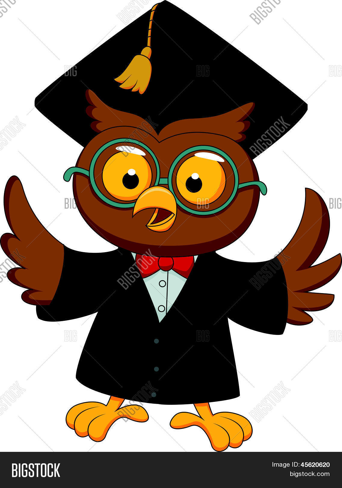 Wise Owl Cartoon Vector & Photo (Free Trial) | Bigstock