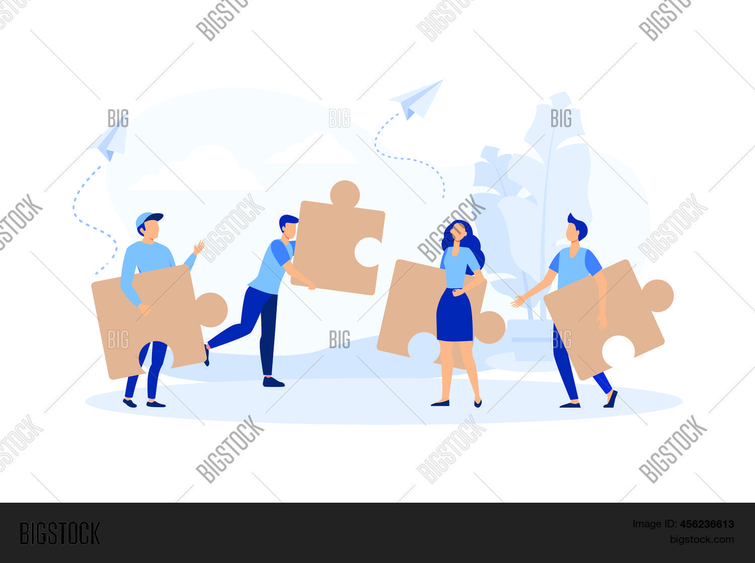Team Metaphor. People Vector & Photo (Free Trial) | Bigstock