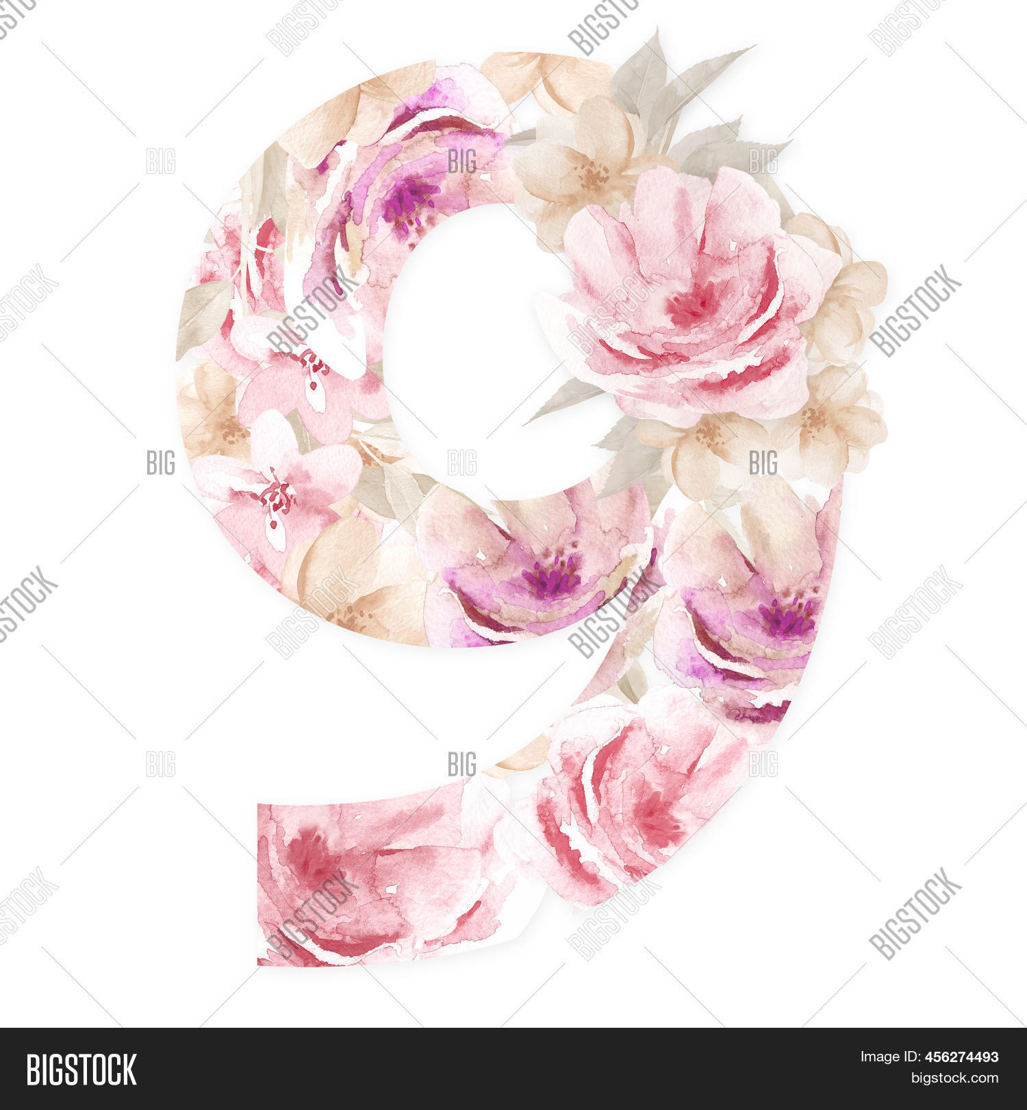 Number 9 Floral Image & Photo (Free Trial) | Bigstock