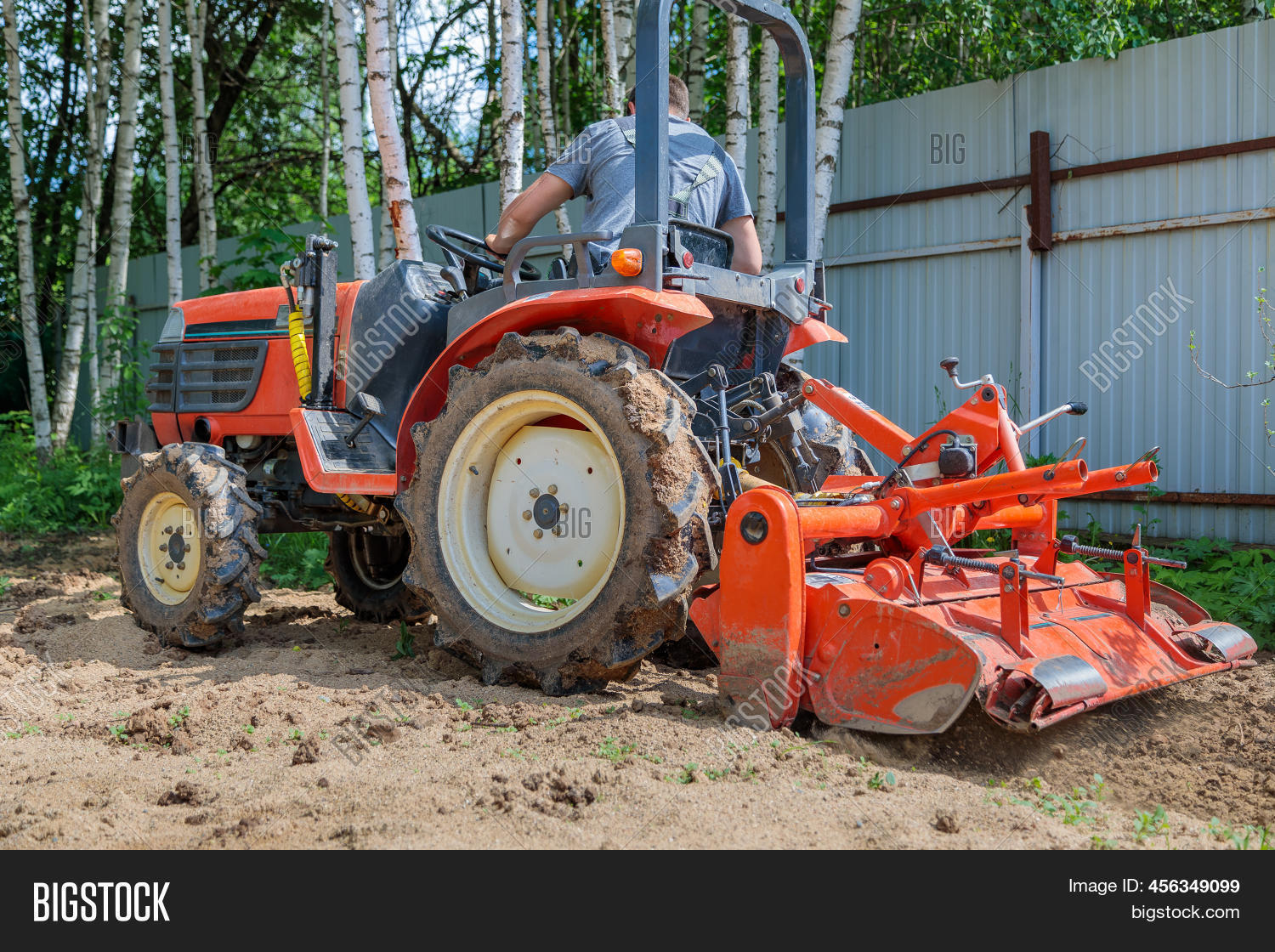 Farmer On Mini Tractor Image & Photo (Free Trial) | Bigstock