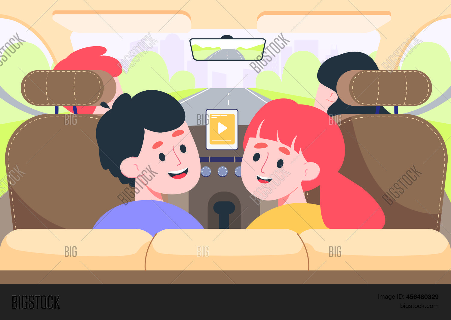 Kids Sitting On Back Vector & Photo (Free Trial) | Bigstock