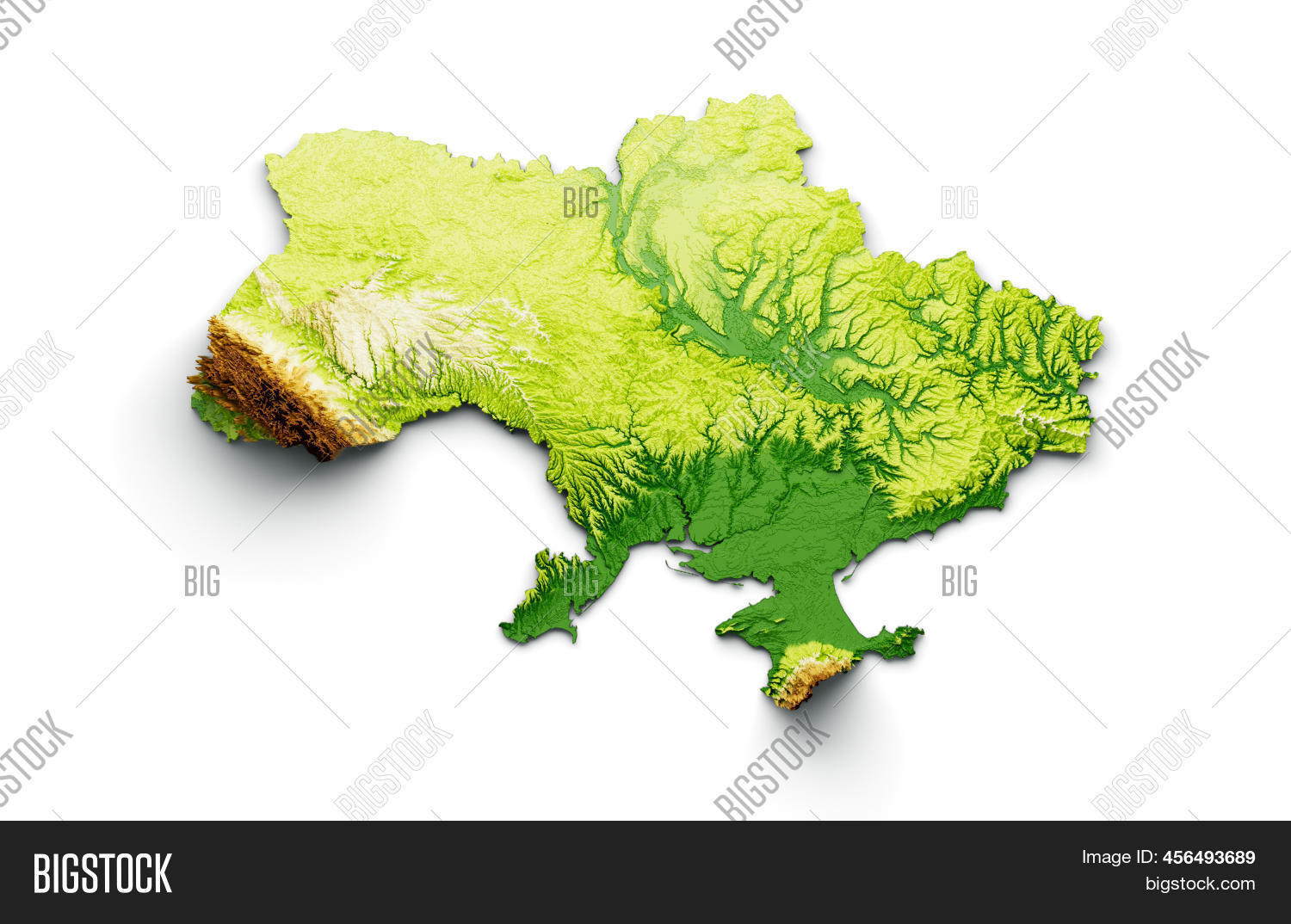 Ukraine Map Shaded Image & Photo (Free Trial) | Bigstock