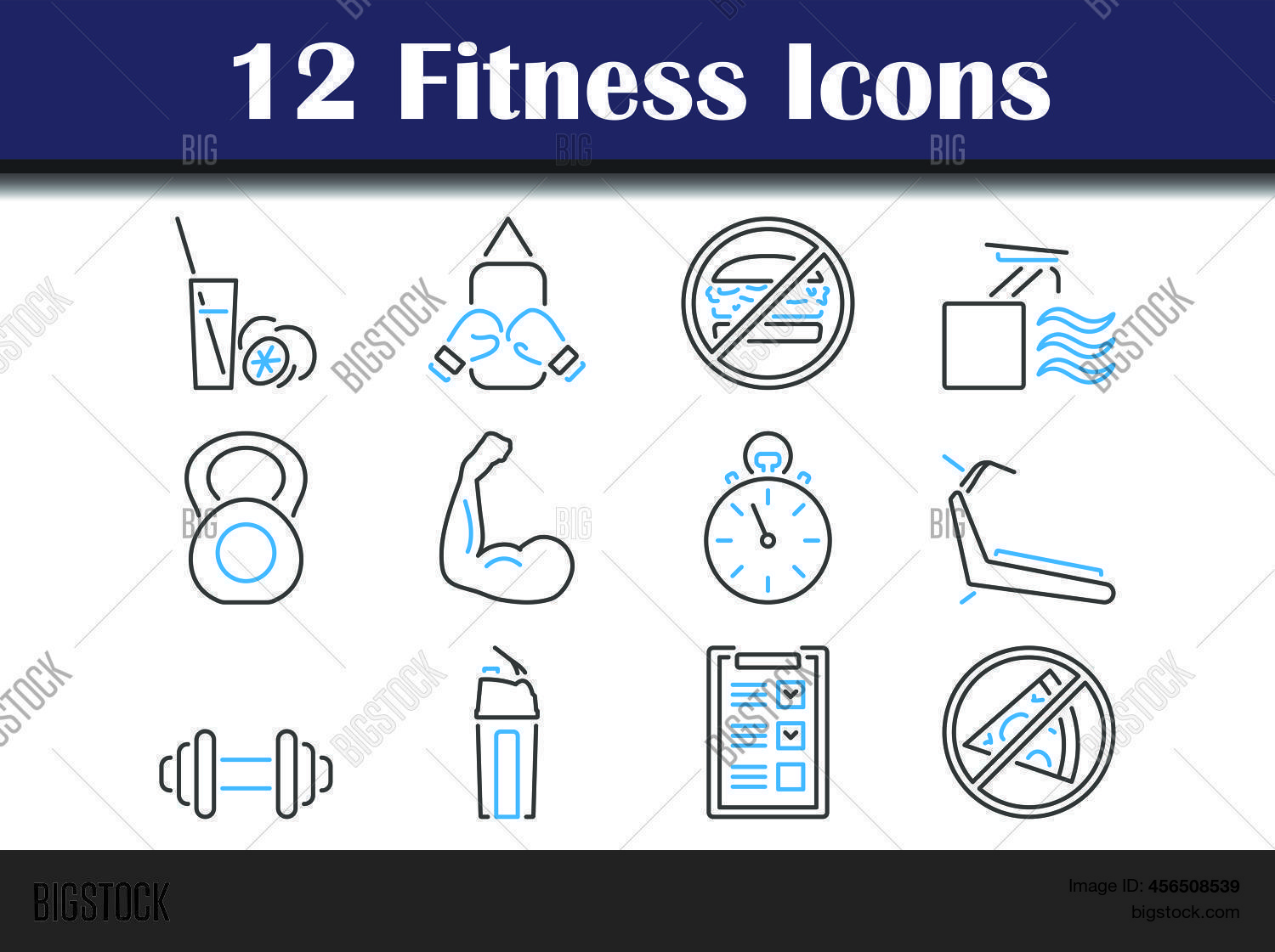 Fitness Icon Set. Vector & Photo (Free Trial) | Bigstock