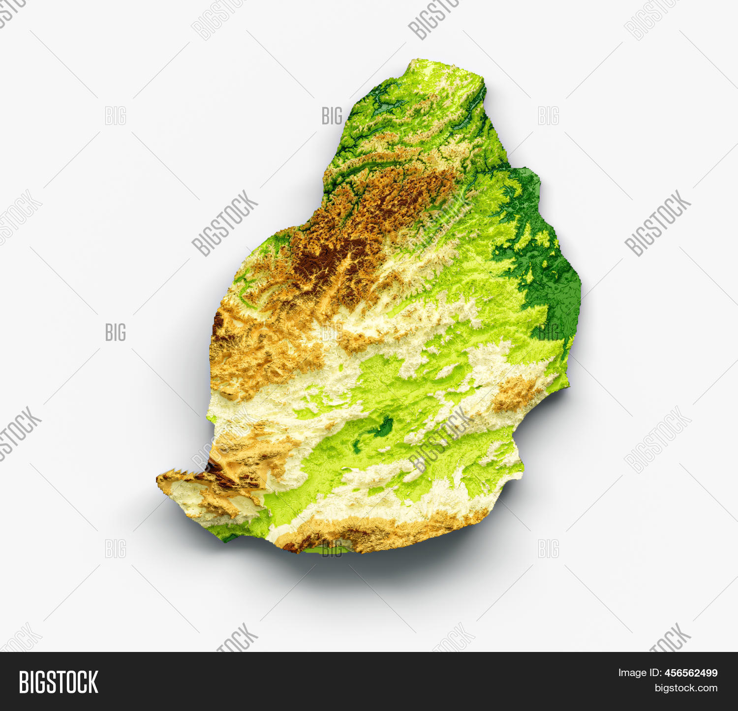 Mauritius Map Shaded Image & Photo (Free Trial) | Bigstock